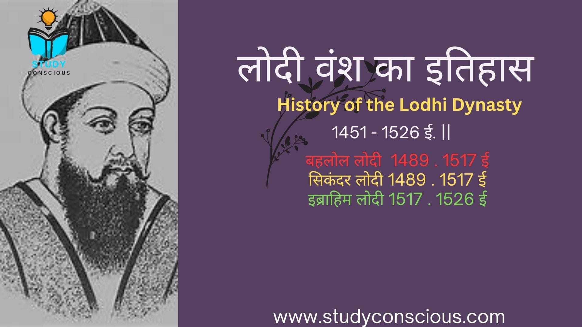 लोदी वंश का इतिहास: 1451 - 1526 ई. || History of the Lodhi Dynasty ...
